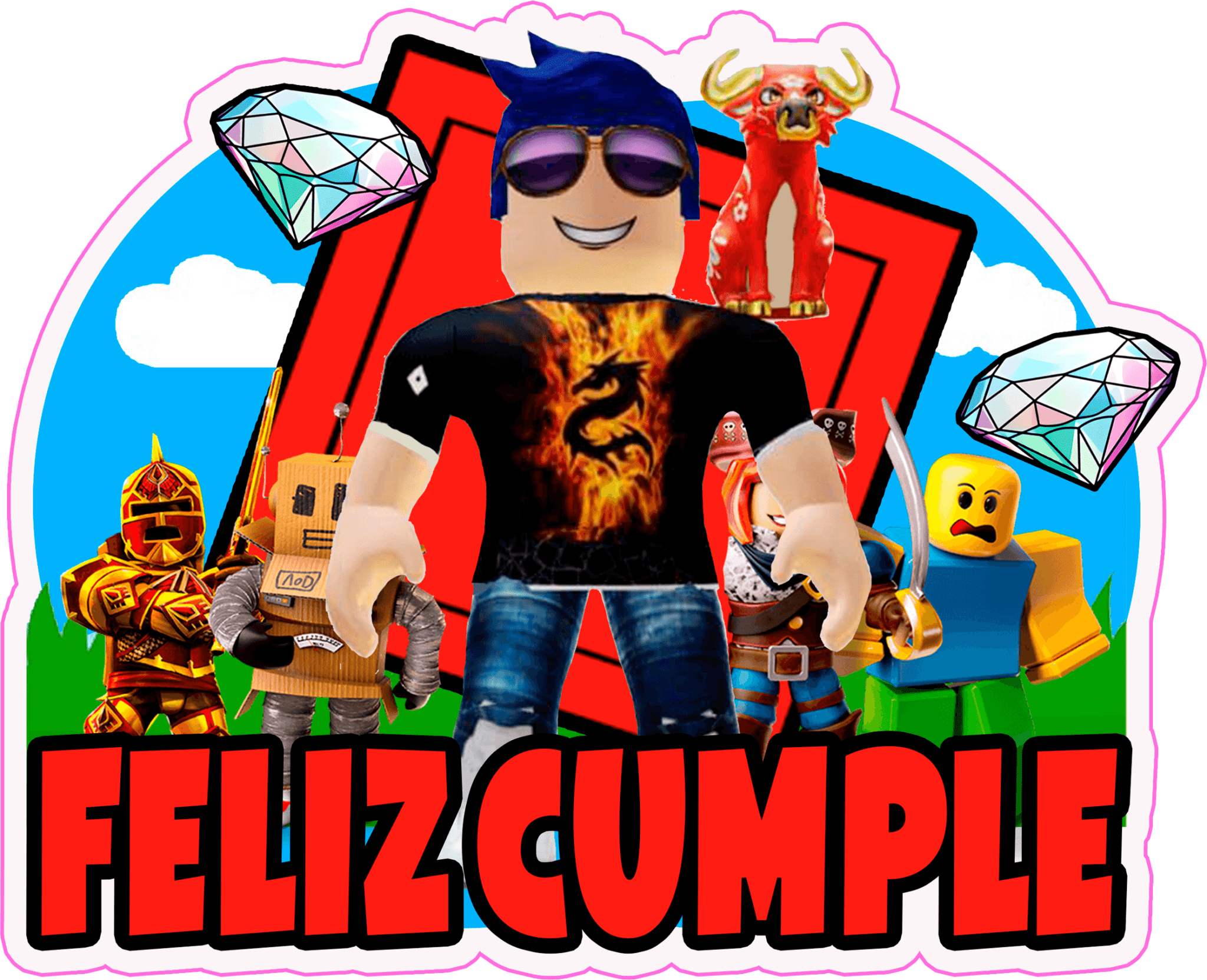 Roblox • Topper • Banderines • Stickers • Cupcake Toppers • Gratis