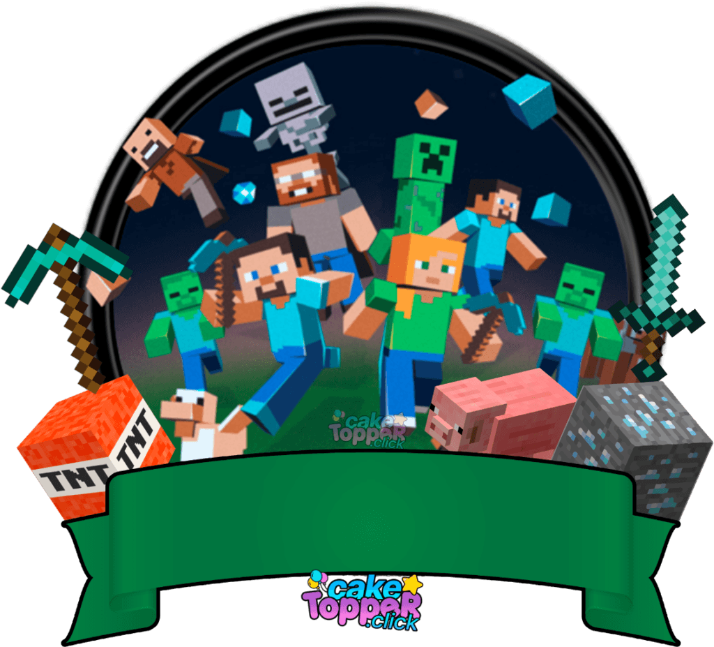 Minecraft Cake Topper Printable Caketopperclick